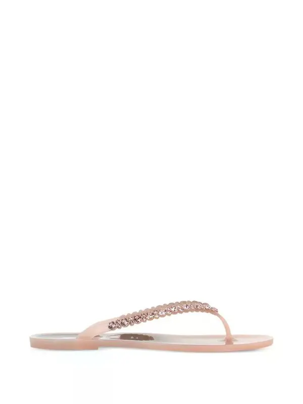 Menghi Crystal-embellished Flip-flops - Pink