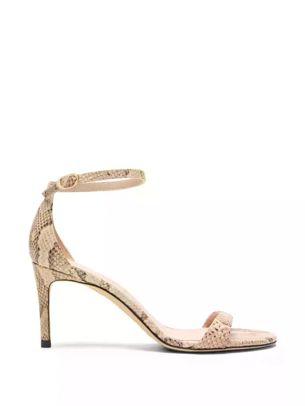 STUART WEITZMAN Nudist Ii Snakeskin-effect Sandals - Neutrals