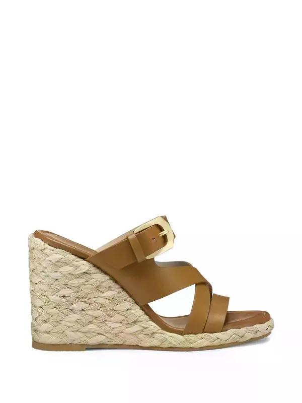 STUART WEITZMAN Leather Espadrille Wedge Sandals - Neutrals