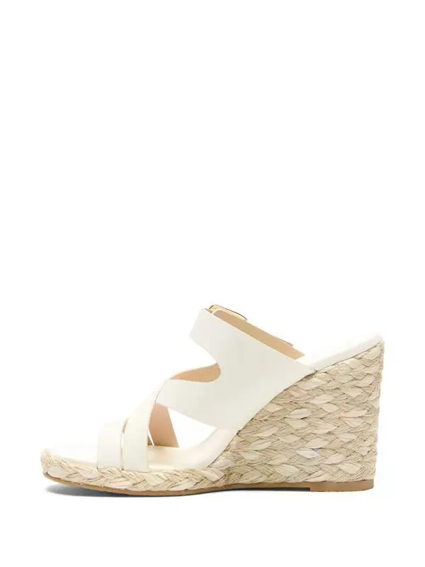 STUART WEITZMAN Sai Buckle-fastening Wedge Espadrilles - White