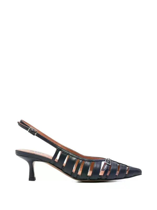 BIBI LOU Ali Buckle Leather Pumps - Blue