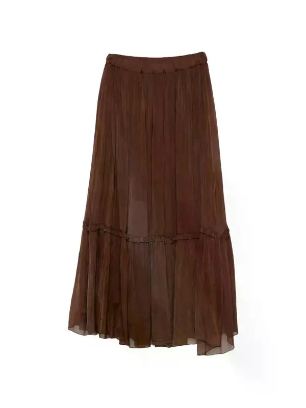 SOLOTRE Ruffled Skirt - Brown