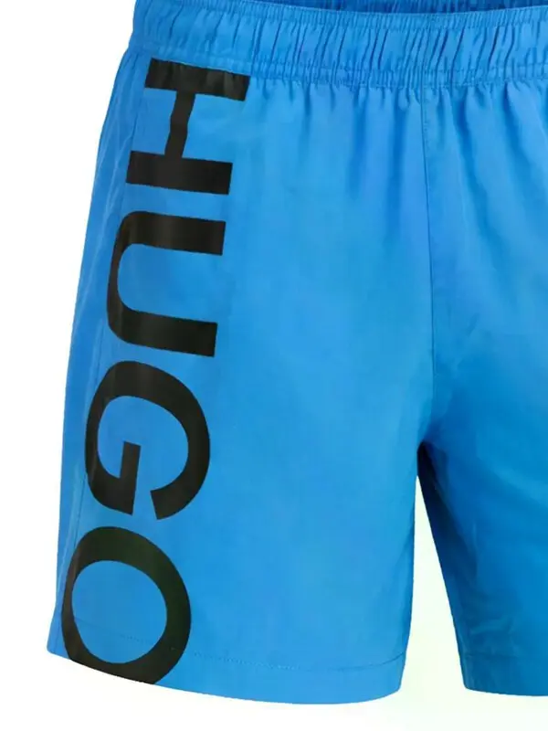 Hugo Logo Elasticated Swim Trunks - Blue