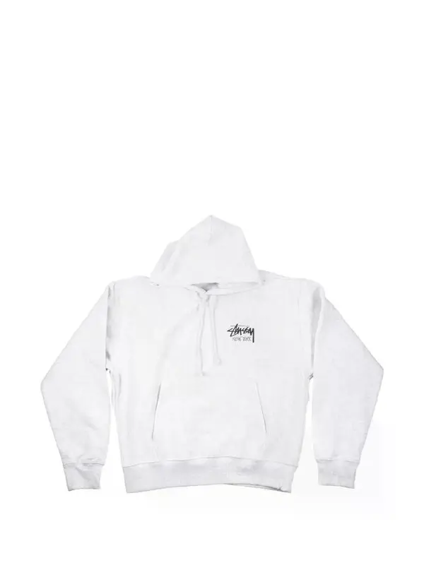 StÜssy Logo Drawstring Hoodie - Grey