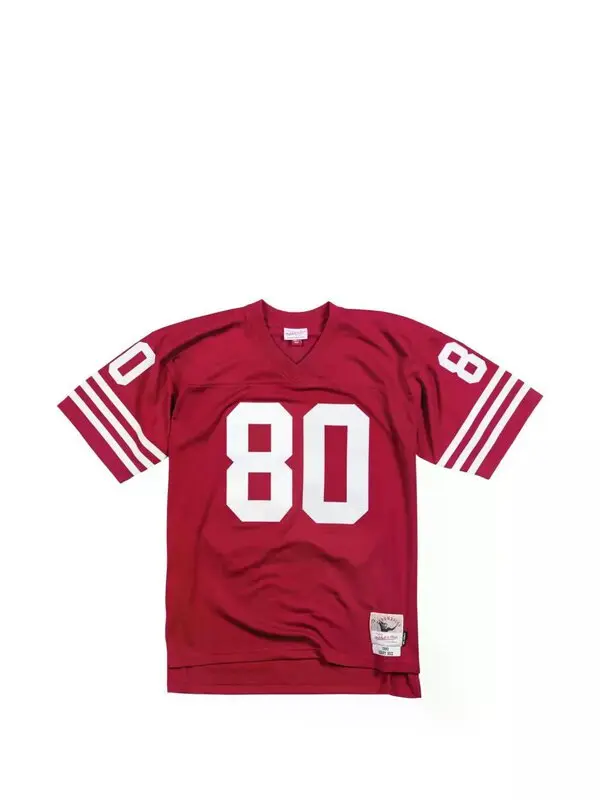 Mitchell & Ness Nba San Francisco 49ers 90 Jerry Rice Striped Legacy T-shirt - Red