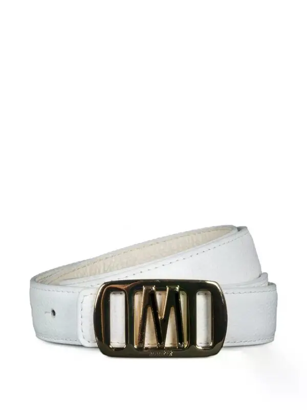 MOORER Hepsie Reversible Leather Belt - White