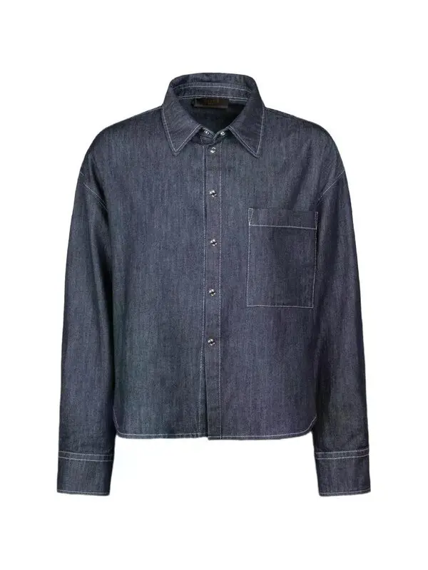 MOORER Patch-pocket Shirt - Blue