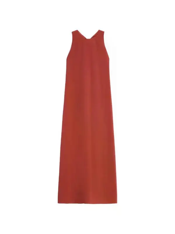 Aspesi Tie-back Silk Maxi Dress - Red