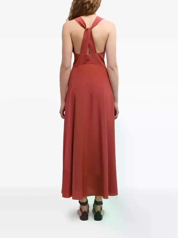 Aspesi Tie-back Silk Maxi Dress