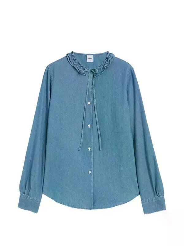 Aspesi Ruffled-collar Shirt - Blue