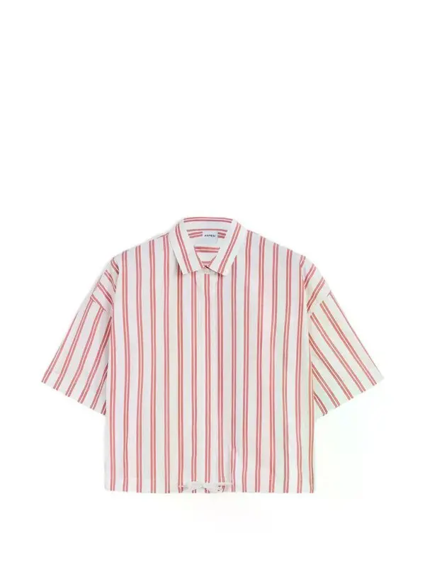 Aspesi Striped Tie Shirt - White