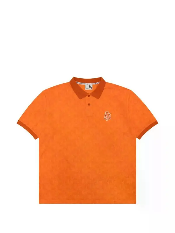 AAPE BY *A BATHING APE Buttoned Logo-patch Polo Shirt - Orange