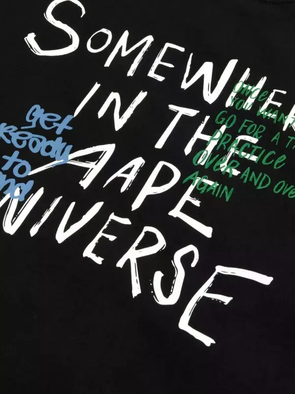 AAPE BY *A BATHING APE Graphic Crewneck T-shirt - Black