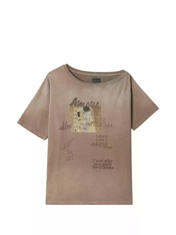 MUSIUM DIV. Printed Boat Neck T-shirt - Neutrals