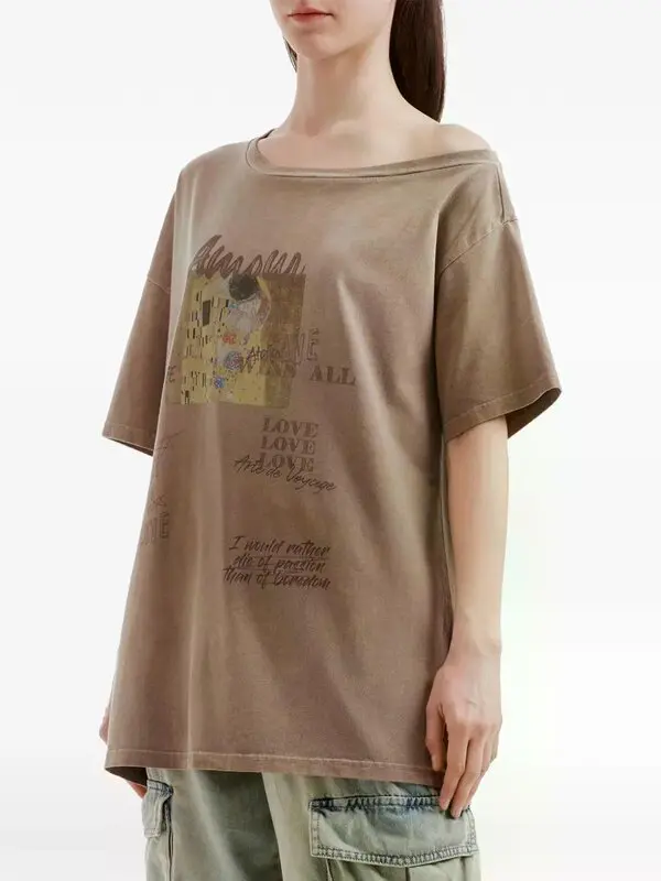 MUSIUM DIV. Printed Boat Neck T-shirt