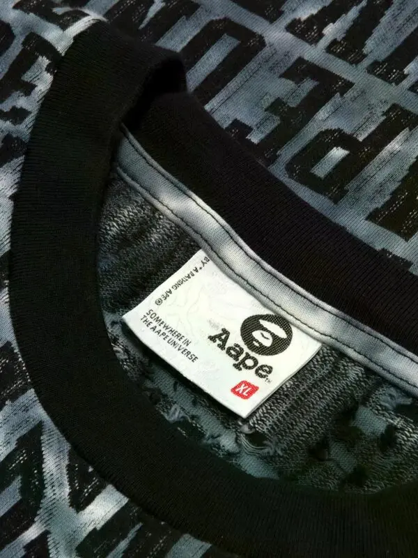 AAPE BY *A BATHING APE Patterned Crewneck T-shirt - Grey