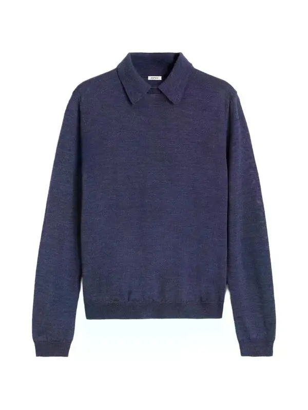 Aspesi Polo-collar Sweater - Blue