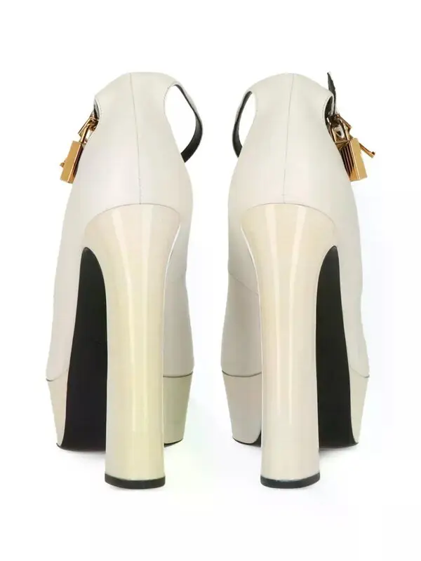 TOM FORD Platform Peep Toe Pumps With Ankle Strap
