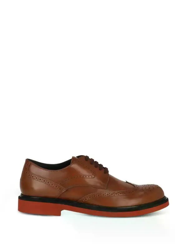 TOD'S Brogue Leather Derby Shoes - Brown