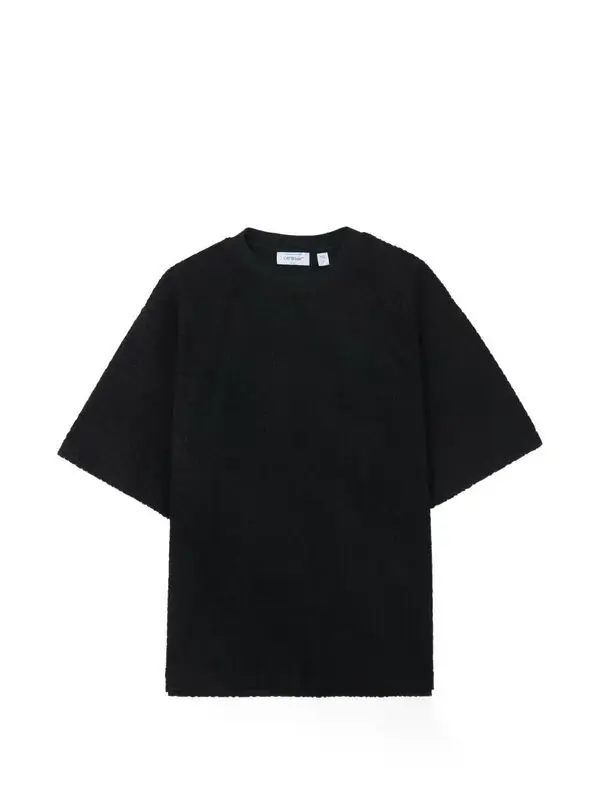 Off-White Logo-pattern Terrycloth T-shirt - Black