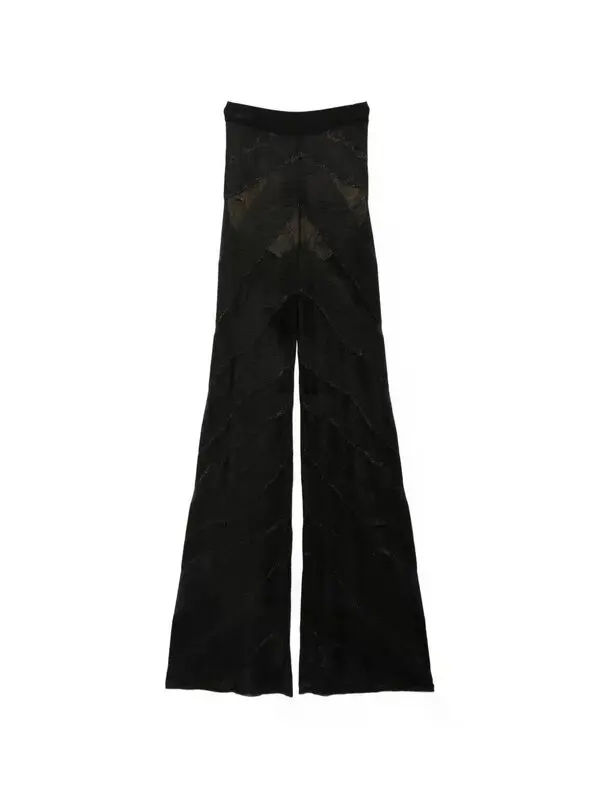 Just Cavalli Chevron Pattern Palazzo Pants - Black