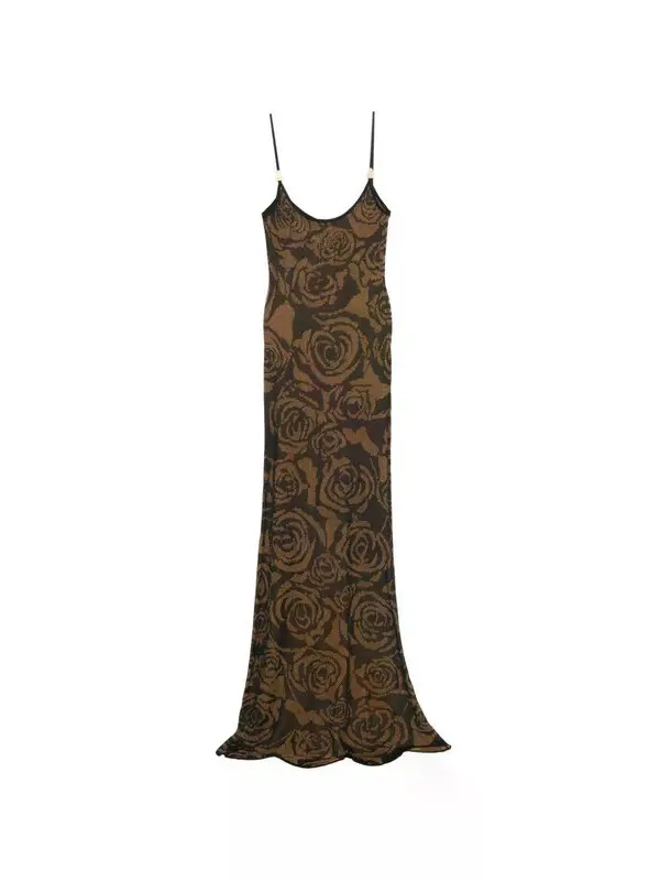 Just Cavalli Floral Strap Maxi Dress - Brown