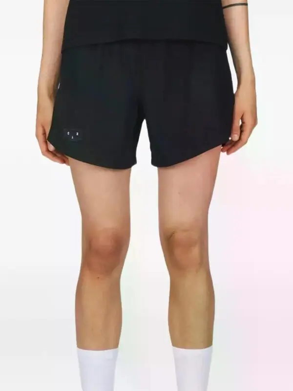 UNNA Logo-patch Shorts - Black