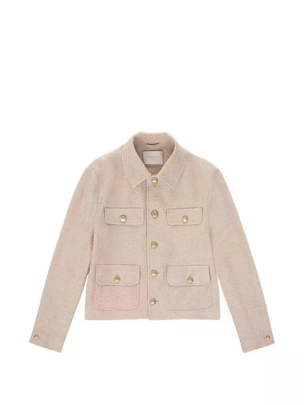 CIRCOLO 1901 Linen Cropped Jacket With Button Pockets - Neutrals