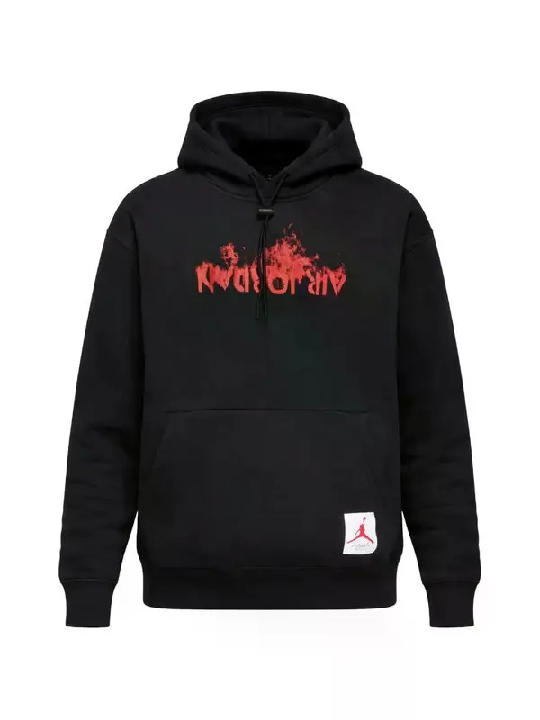 JORDAN Retro 4 Graphic-print Drawstring Hoodie - Black