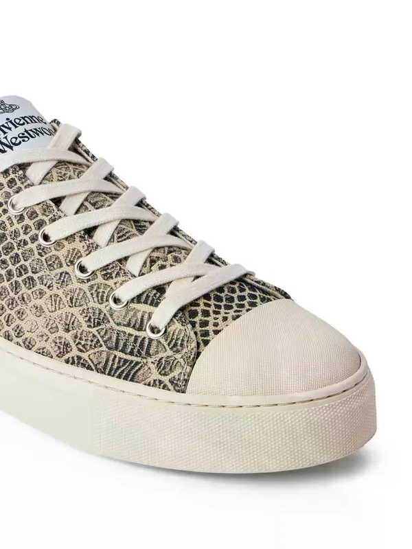 VIVIENNE WESTWOOD Plimsoll Snake-effect Low-top Sneakers