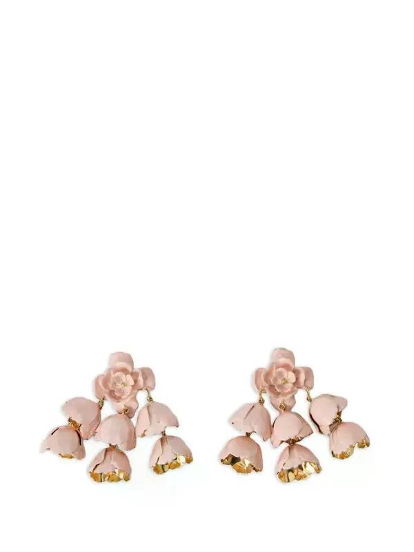 Chloé Floral Drop Earrings - Pink