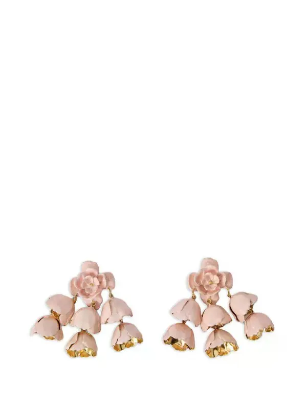 Chloé Floral Drop Earrings - Pink