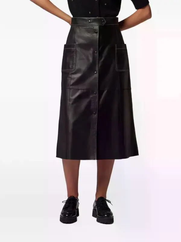 Paul Smith Buttoned Leather Midi Skirt
