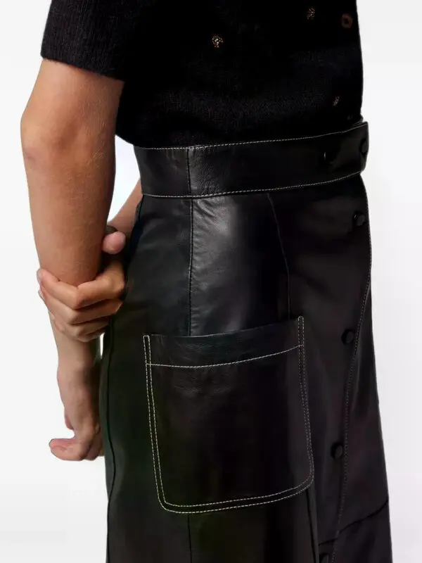 Paul Smith Buttoned Leather Midi Skirt