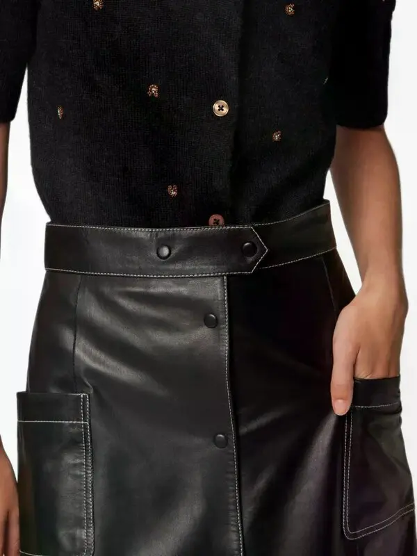 Paul Smith Buttoned Leather Midi Skirt