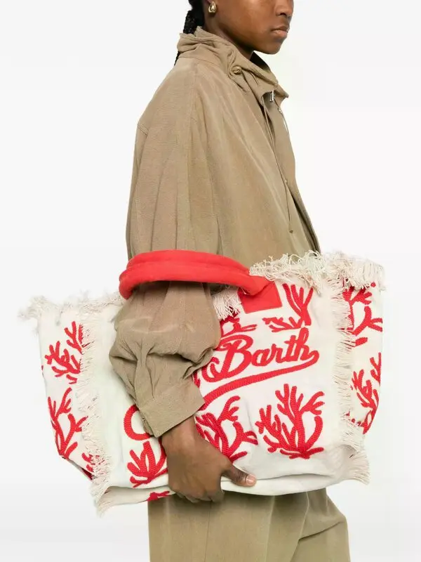 MC2 SAINT BARTH Logo-embroidered Tote Bag - Neutrals