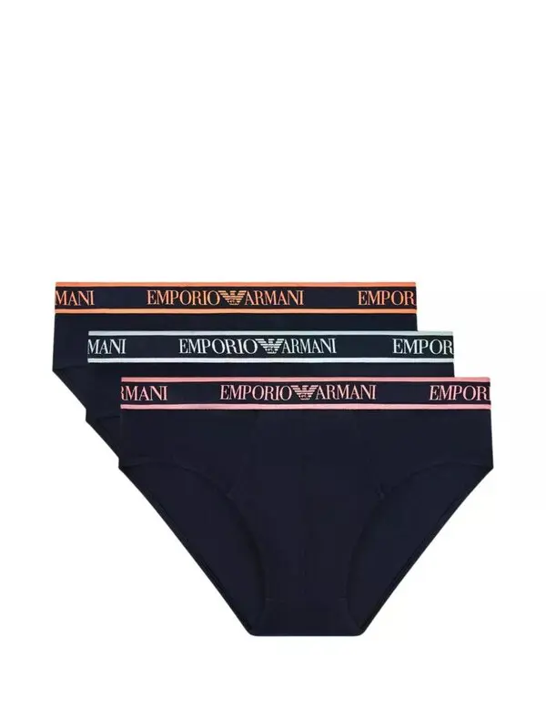 Emporio Armani Logo-waistband Boxers Set - Blue