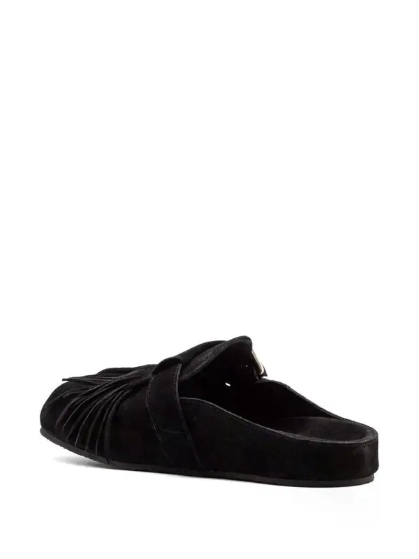 VIC MATIE Fringed Buckle Mules - Black