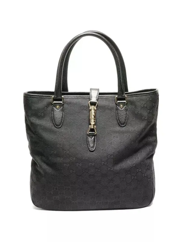 Gucci 2010s Jackie Canvas Tote Bag - Black
