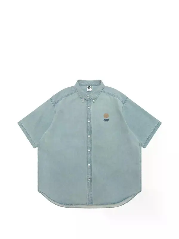 AAPE BY *A BATHING APE Button Emblem Shirt - Blue