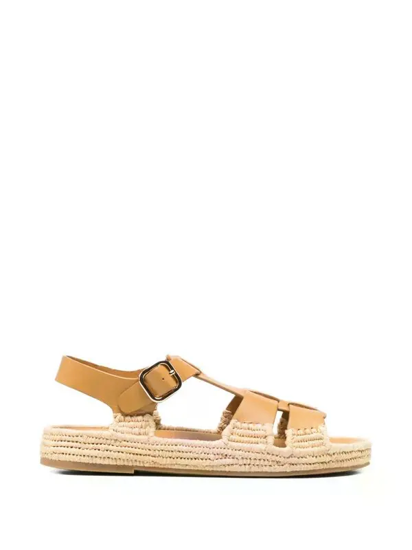 PALOMA BARCELO Yuka Buckle-strap Espadrilles - Brown