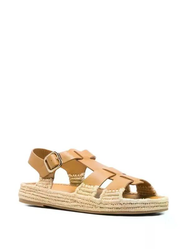 PALOMA BARCELO Yuka Buckle-strap Espadrilles - Brown