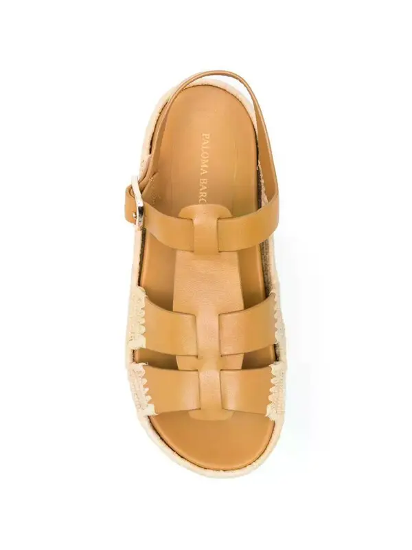 PALOMA BARCELO Yuka Buckle-strap Espadrilles - Brown