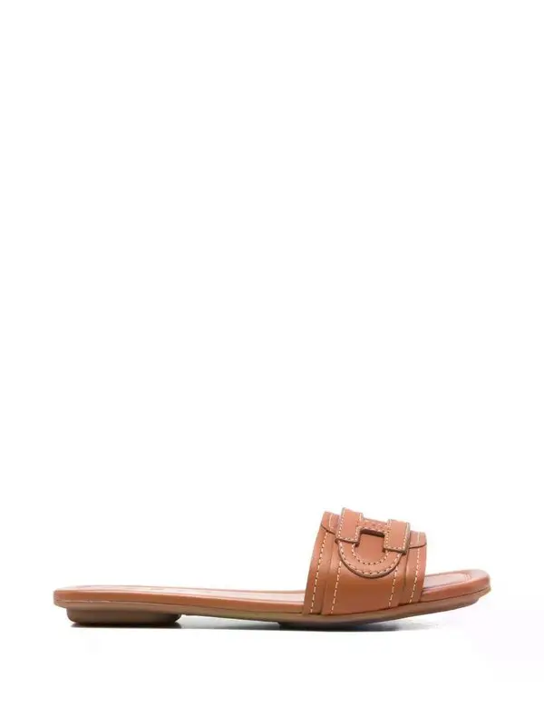 Hogan H685 Logo Detail Sandals - Brown