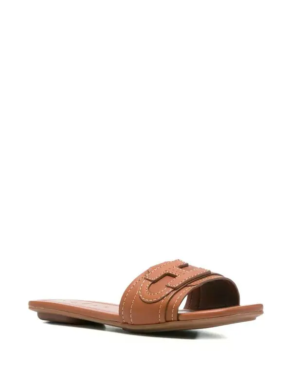 Hogan H685 Logo Detail Sandals - Brown
