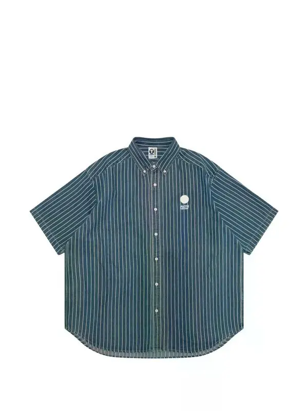 AAPE BY *A BATHING APE Striped Button Shirt - Blue