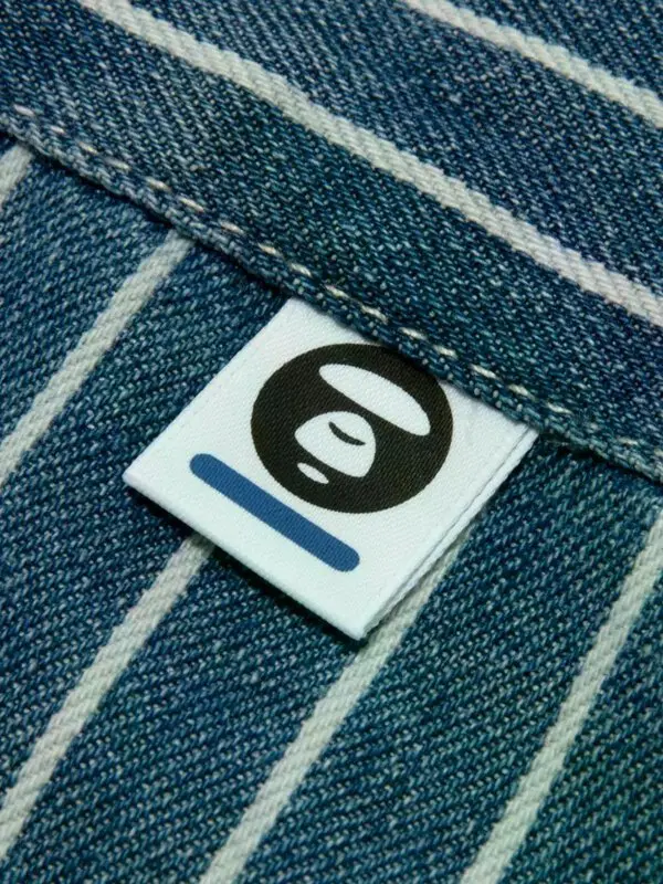 AAPE BY *A BATHING APE Striped Button Shirt - Blue