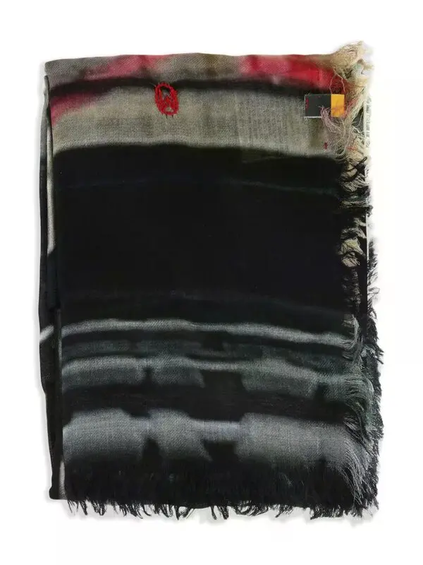 TALKING WALLS Fringed Scarf - Black