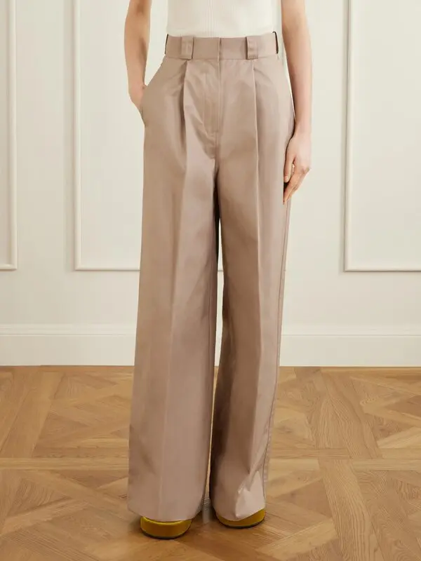 Balenciaga Pleated Wide-leg Cotton Pants
