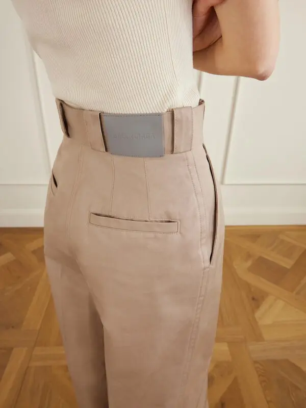 Balenciaga Pleated Wide-leg Cotton Pants
